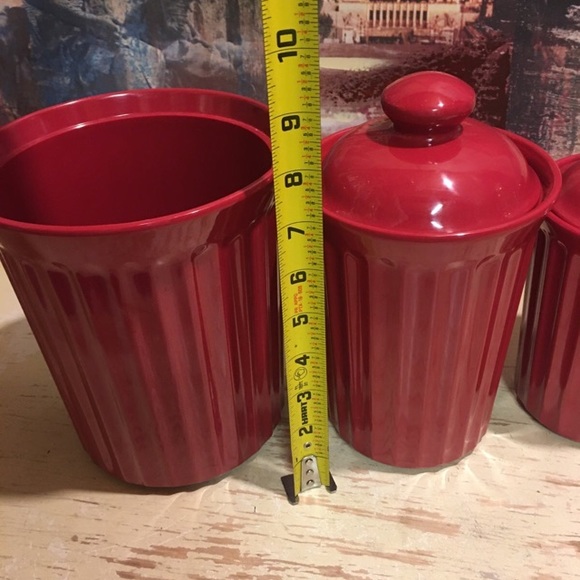 Accessories | Vintage Red Canisters Set 3 | Poshmark